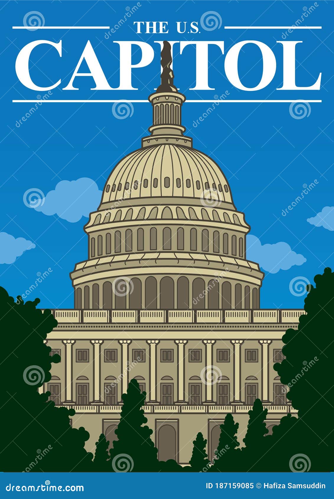 The US Capitol. Vector Illustration Decorative Design Stock Vector ...