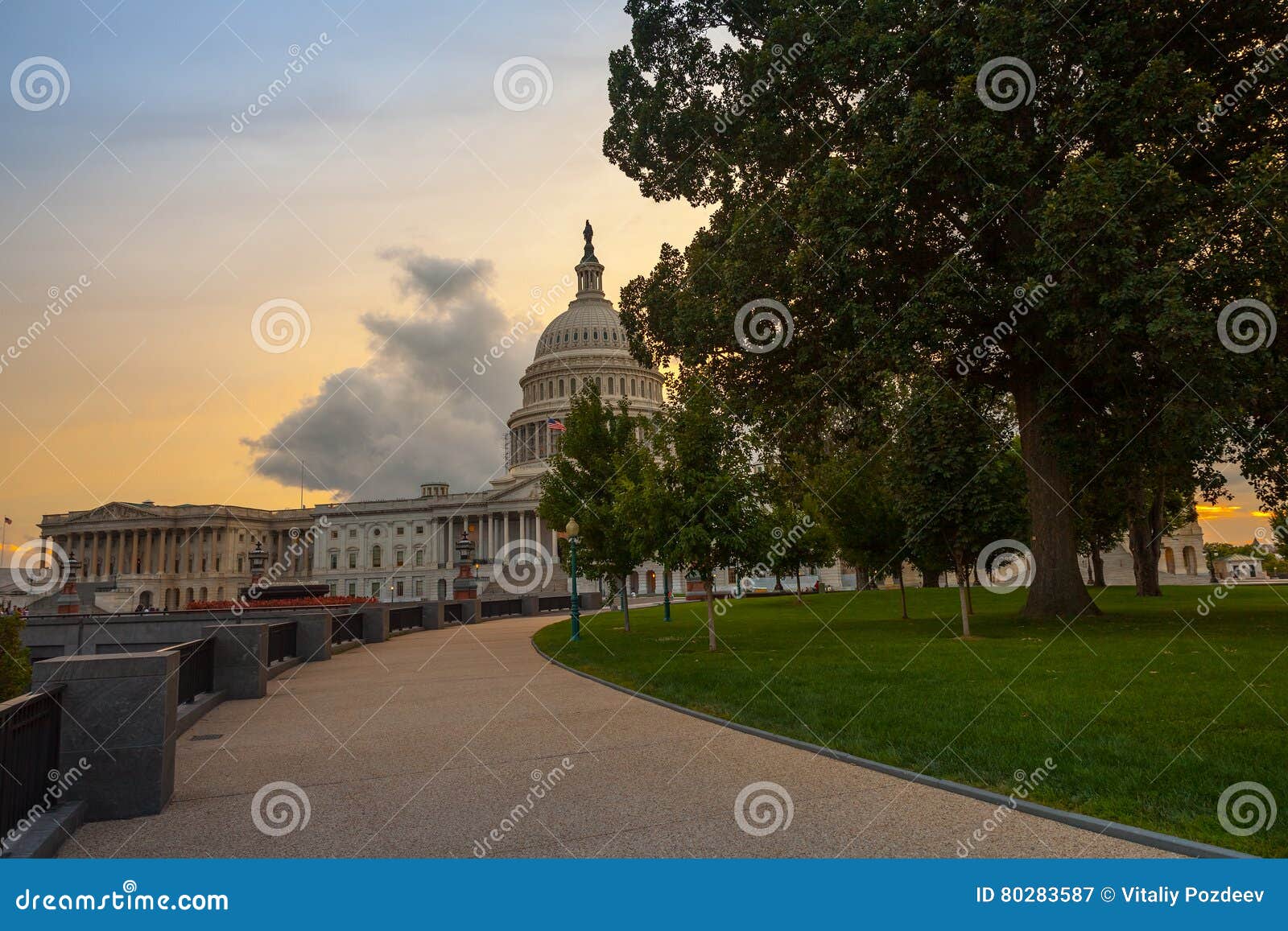 The US Capitol in Washington DC Landscape Stock Image - Image of ...