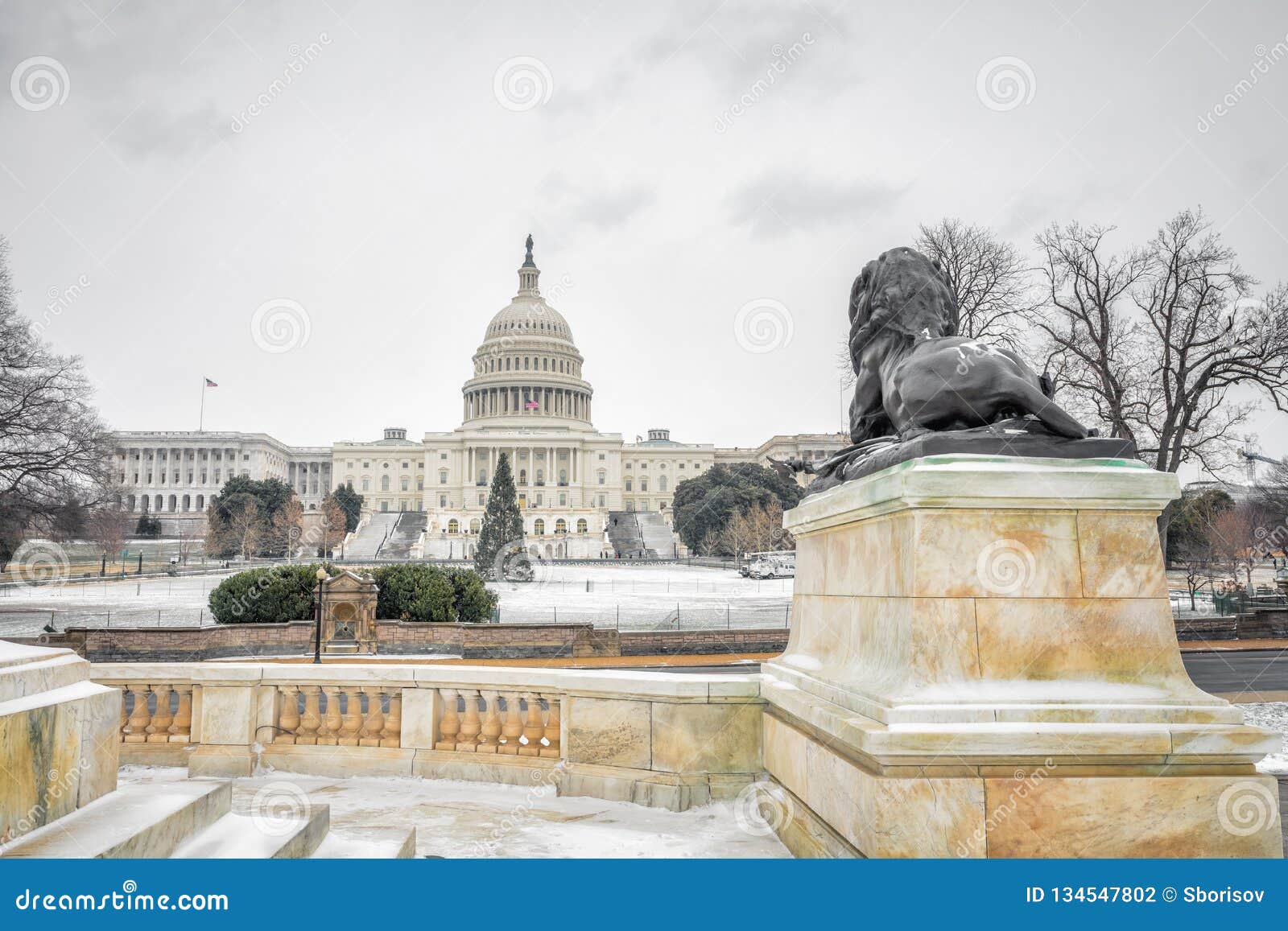 US Capitol in Washington DC at Winter Stock Photo - Image of american ...