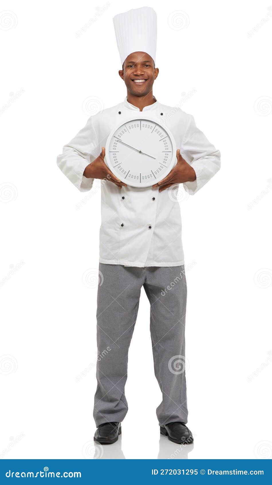 Us Chefs are always on the Clock. Portrait of an African Chef Holding a ...
