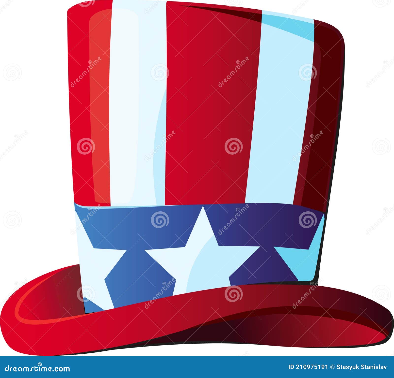 US cilinder hat stock vector. Illustration of blue, sign - 210975191
