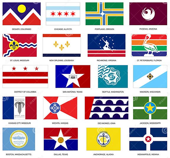 US City Flags Vector stock vector. Illustration of florida - 31903095