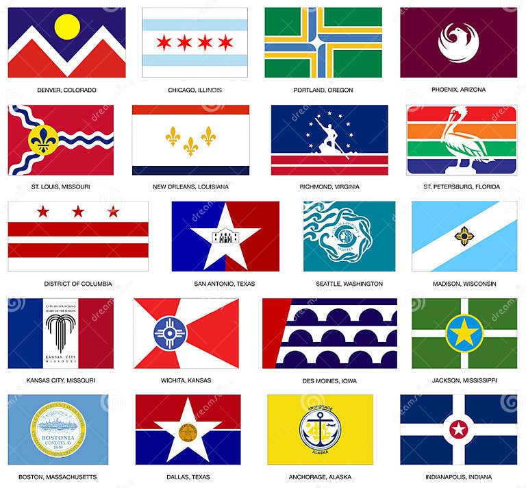 US City Flags Vector stock vector. Illustration of florida - 31903095