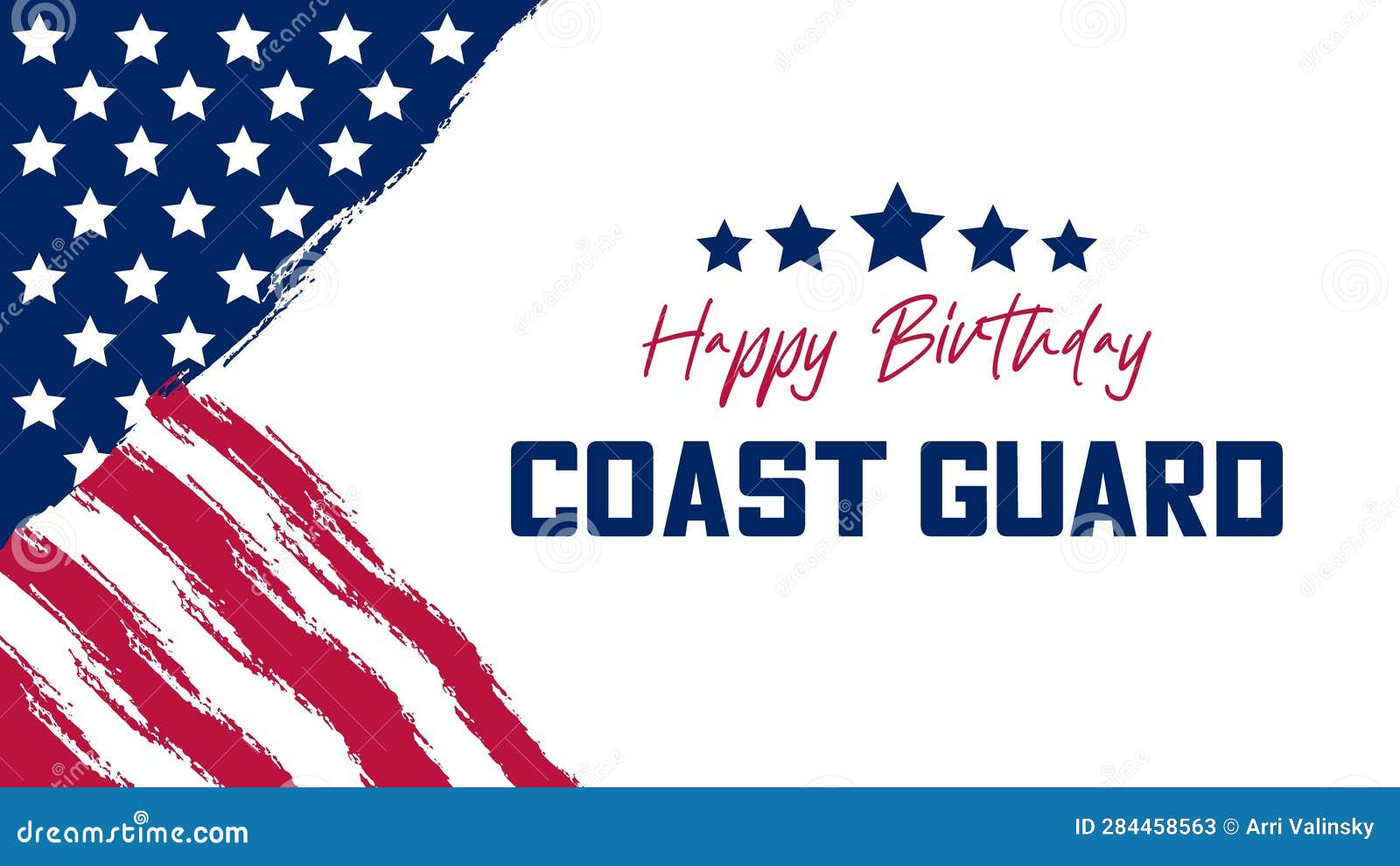 US Coast Guard Birthday, with Replaceable Empty Space on the Right ...