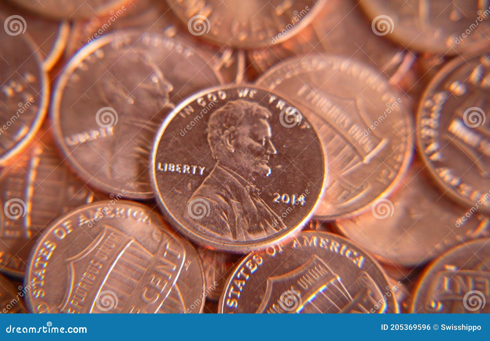 US Coins 1 cent, penny stock photo. Image of coin, wealth - 205369596