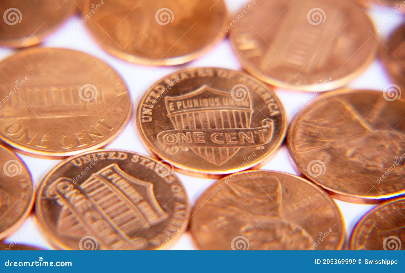 US Coins 1 cent, penny stock image. Image of currency - 205369599