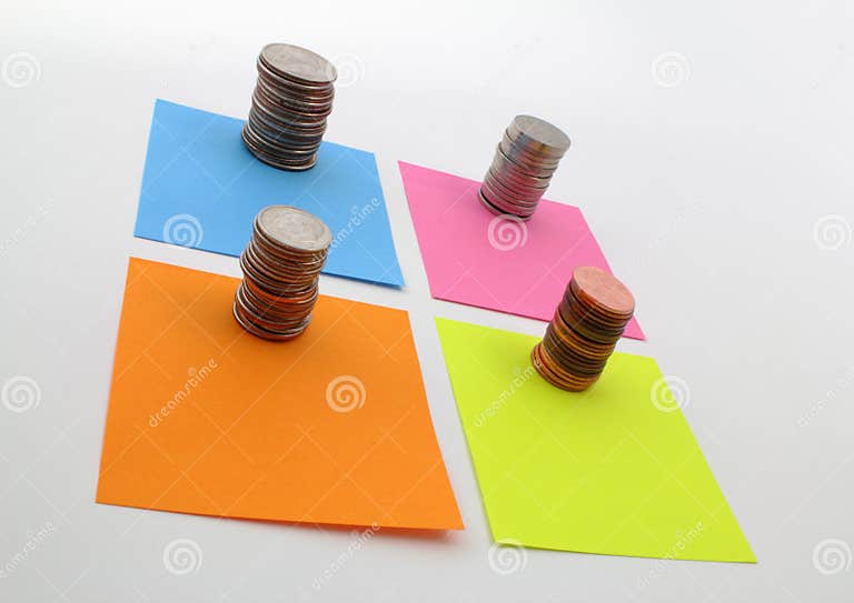 US Coins and note colors stock photo. Image of stack - 22987950