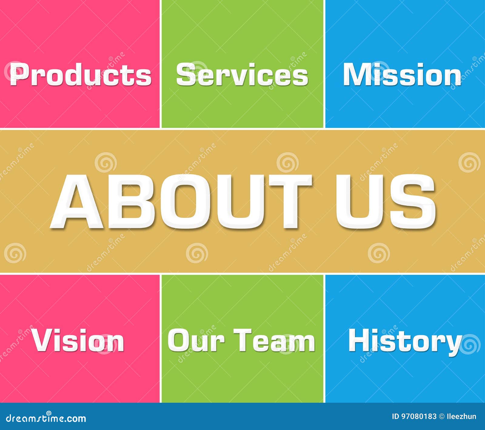 About Us Colorful Grid stock illustration. Illustration of corporate ...