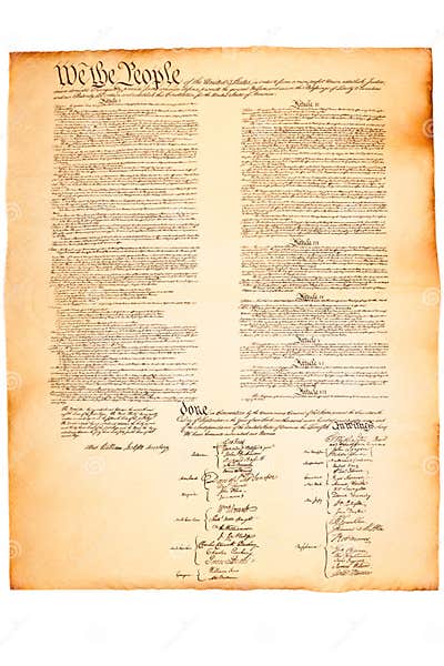 US Constitution on Parchment Paper Stock Photo - Image of parchment ...