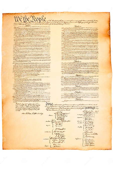 US Constitution on Parchment Paper Stock Photo - Image of parchment ...