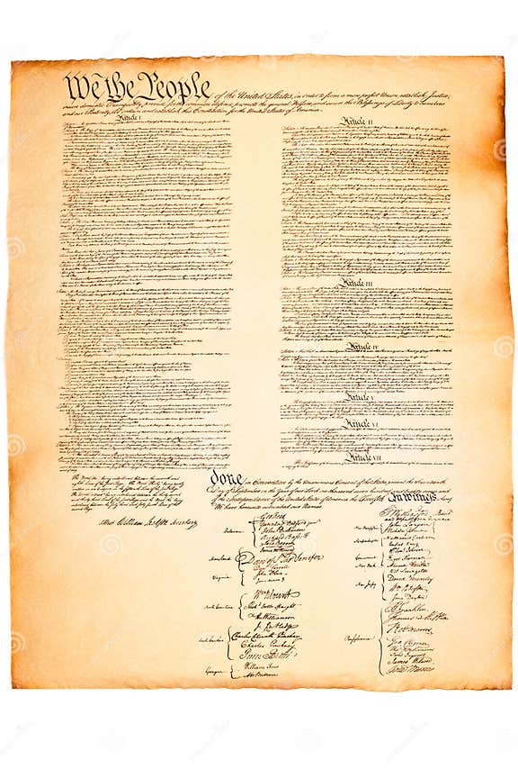US Constitution on Parchment Paper Stock Photo - Image of parchment ...