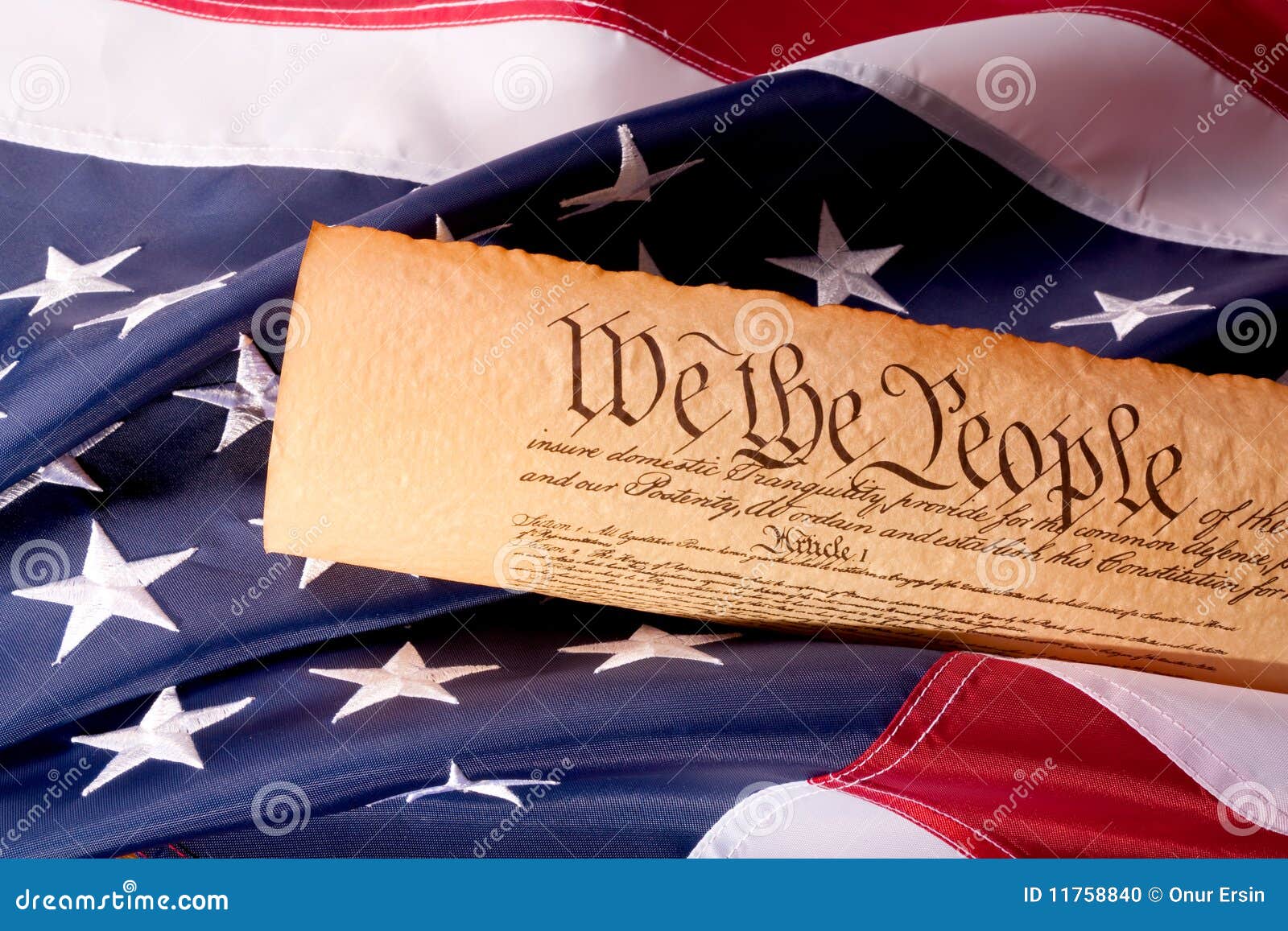 US Constitution - we the People with USA Flag. Stock Photo - Image of ...
