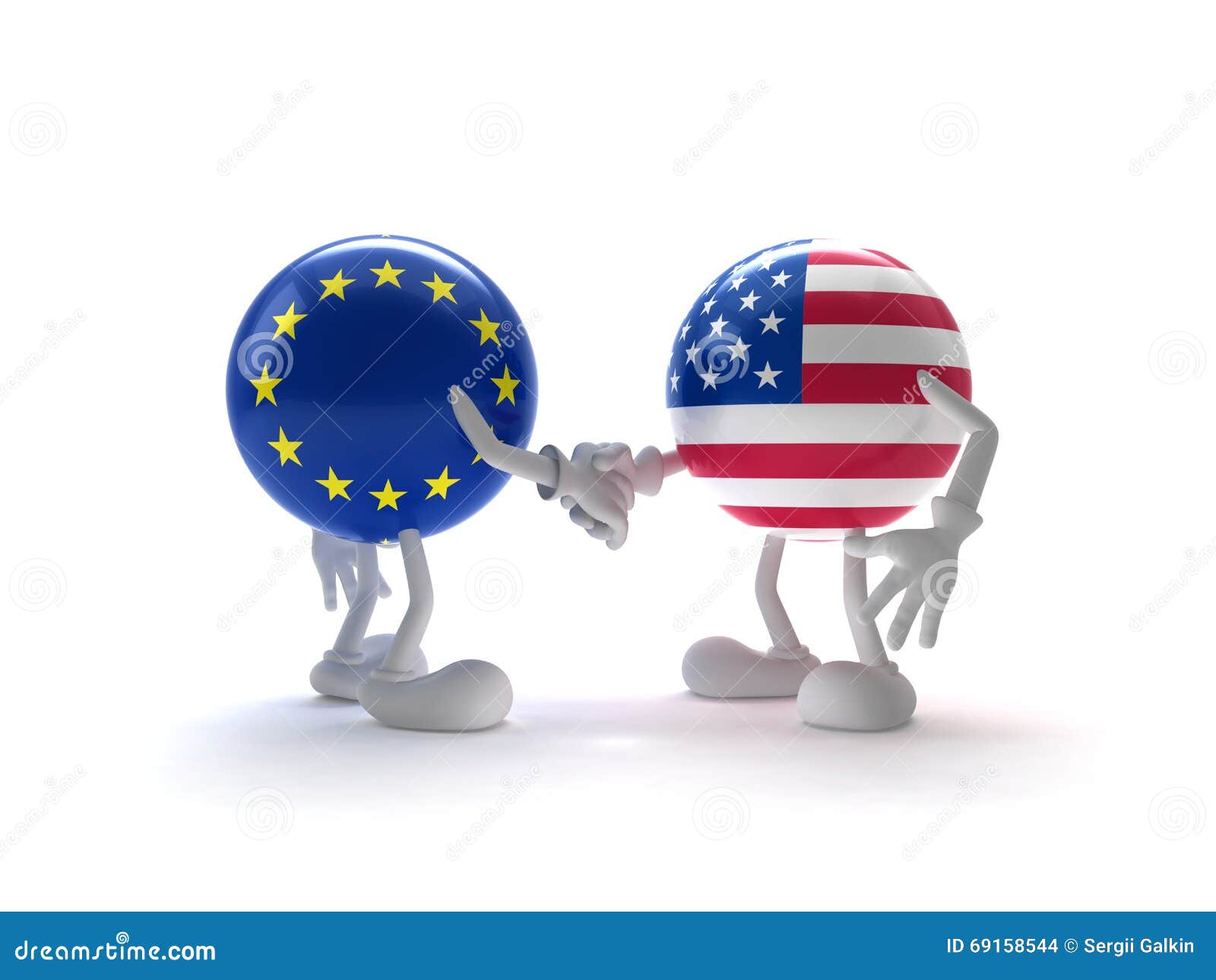 US cooperation and EU stock illustration. Illustration of europe - 69158544