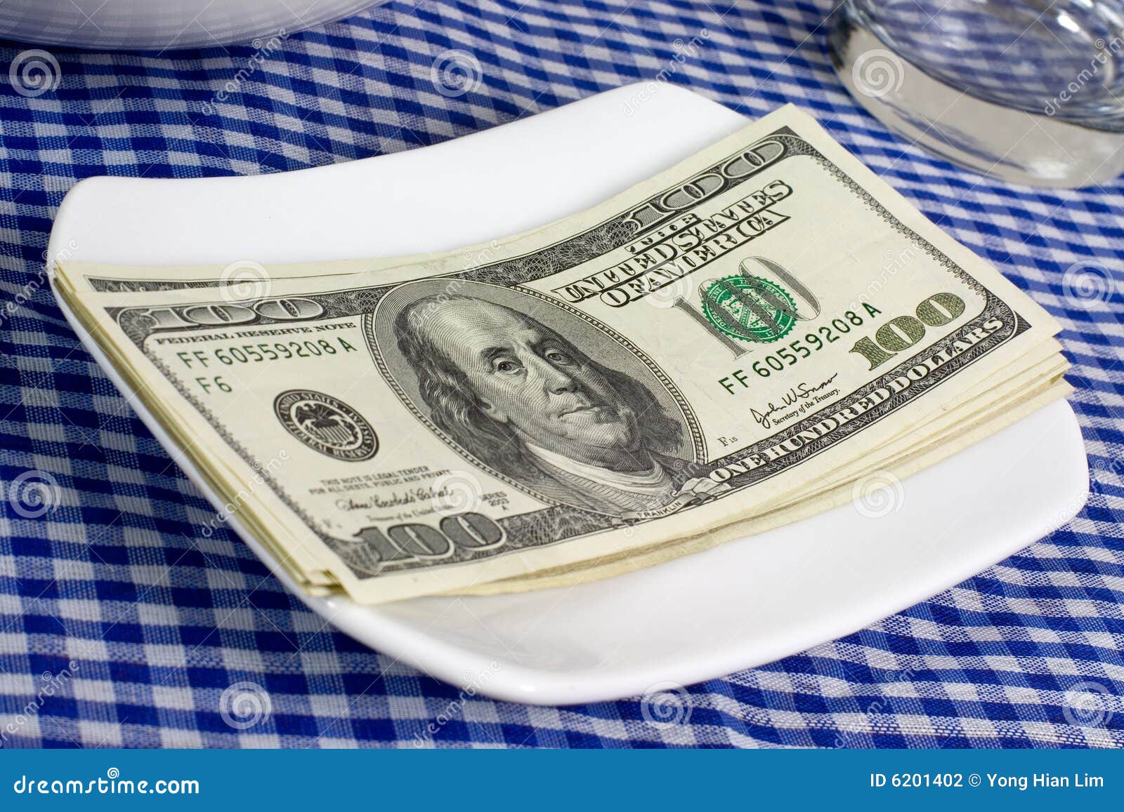 US currency on a plate stock photo. Image of financial - 6201402