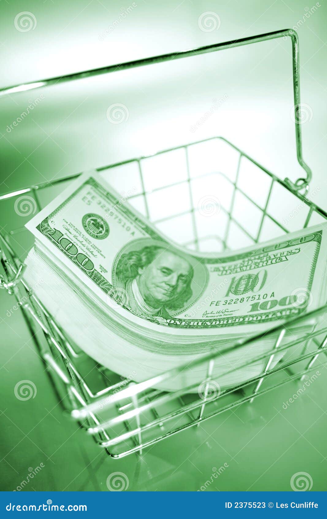 US Currency in Wire Basket stock image. Image of bills - 2375523