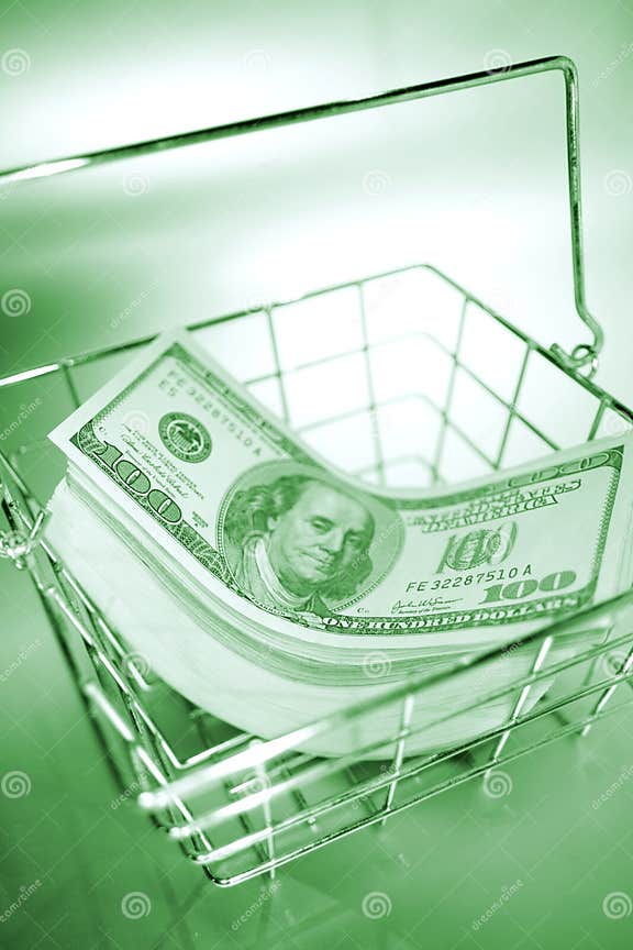 US Currency in Wire Basket stock image. Image of bills - 2375523