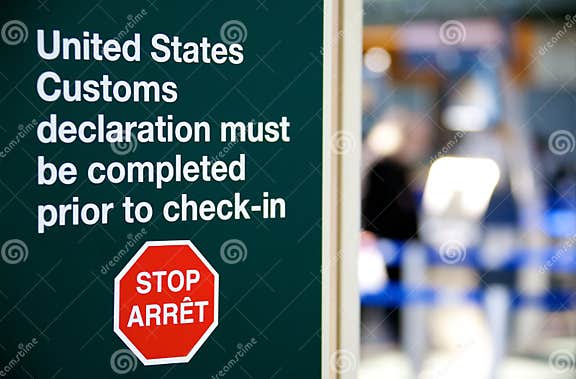 US Customs warning stock image. Image of safety, foreign - 26783137