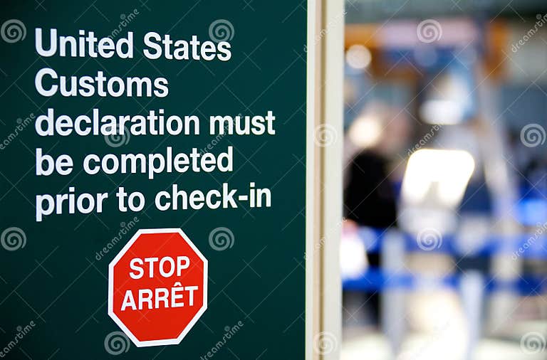 US Customs warning stock image. Image of safety, foreign - 26783137