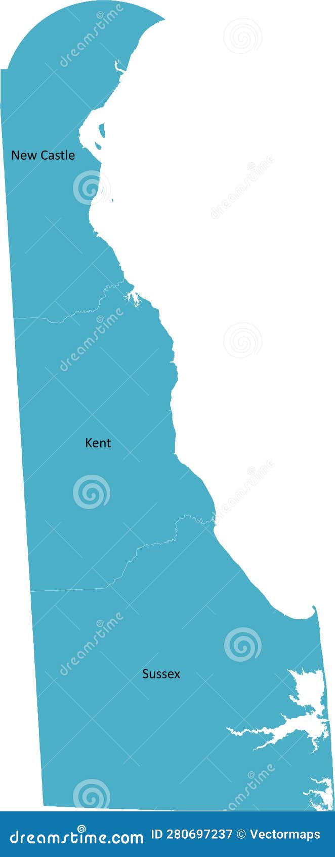 US Delaware county map stock vector. Illustration of county - 280697237