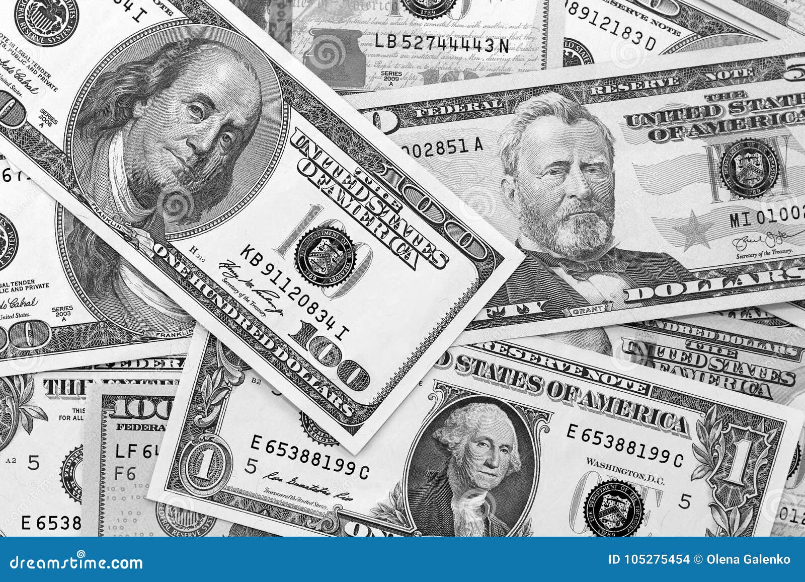 US Dollar Abstract Background Black and White. Stock Photo - Image of ...