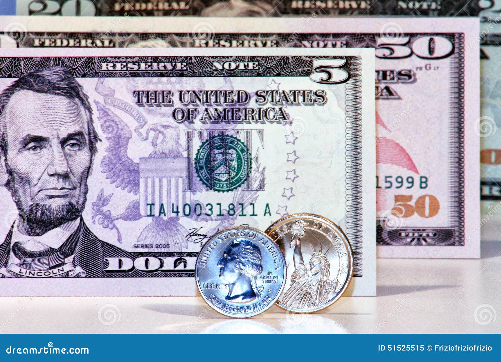 Us Dollar Banknotes and Coins Stock Image - Image of dollars, global ...