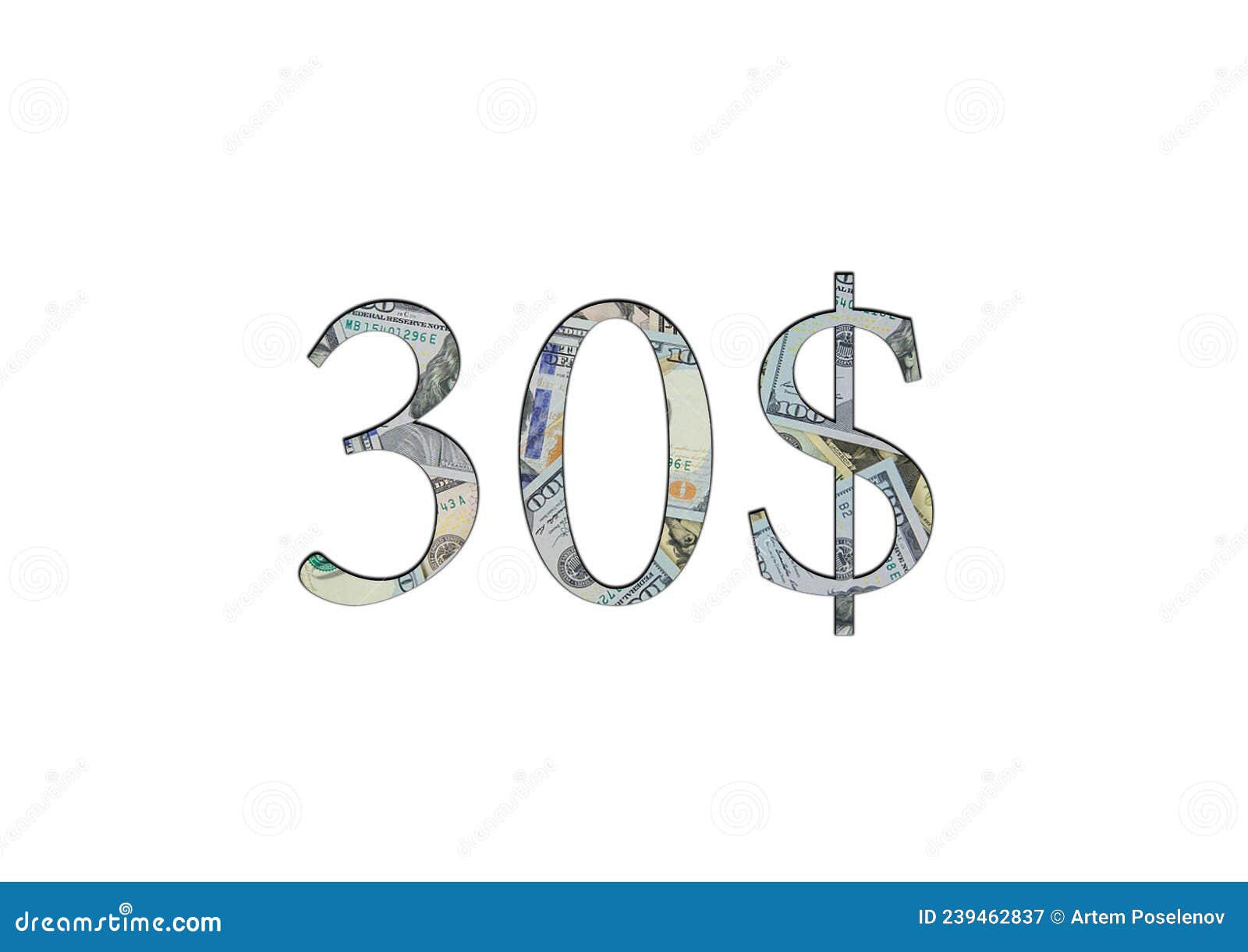 $ 30. Us dollar banknotes stock illustration. Illustration of american ...
