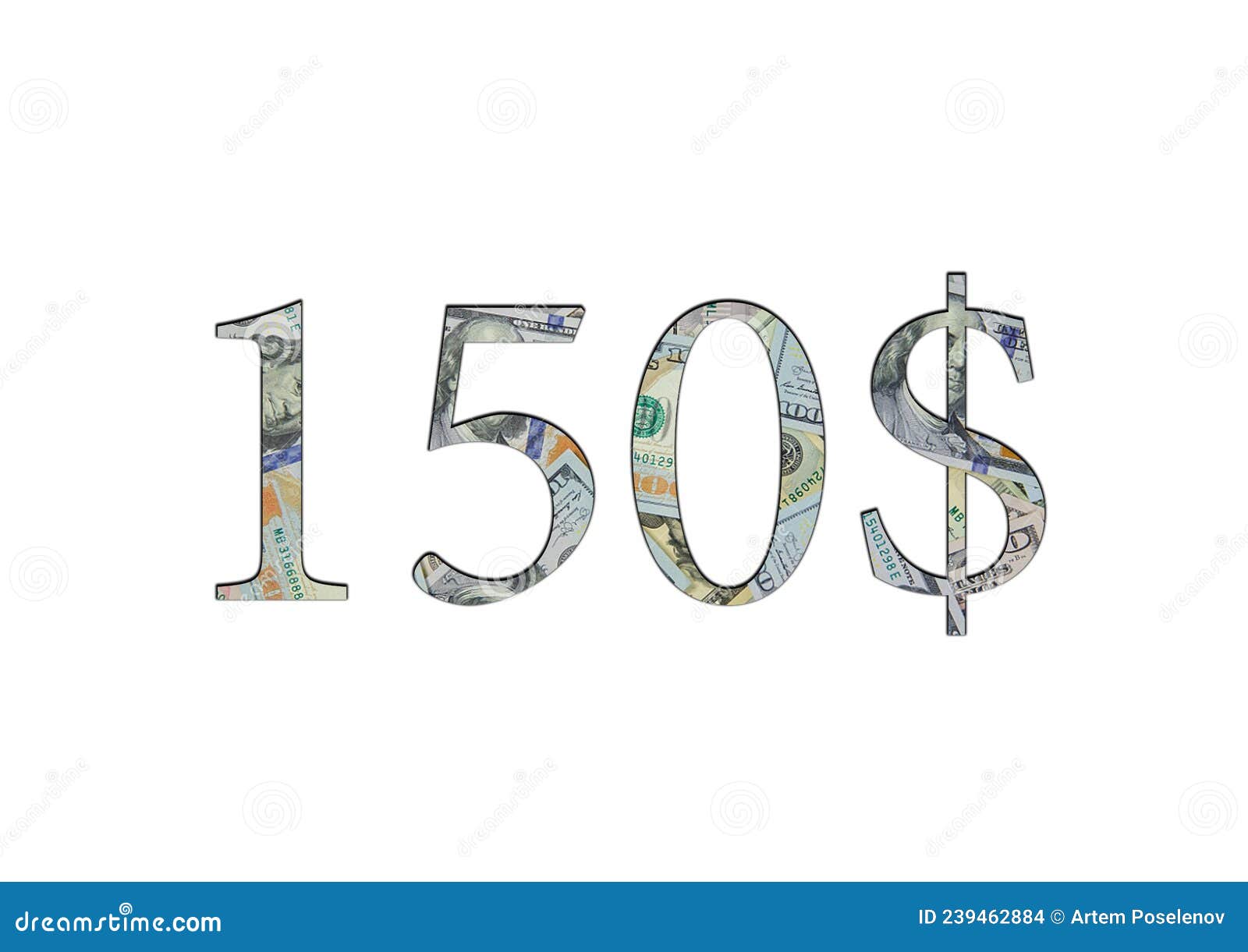 $ 150. Us dollar banknotes stock illustration. Illustration of american ...