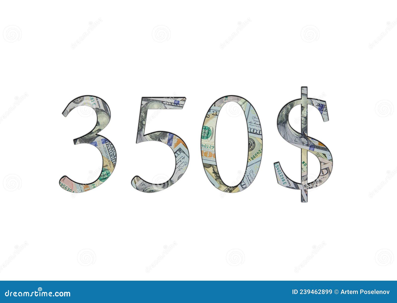 $ 350. Us dollar banknotes stock illustration. Illustration of finance ...