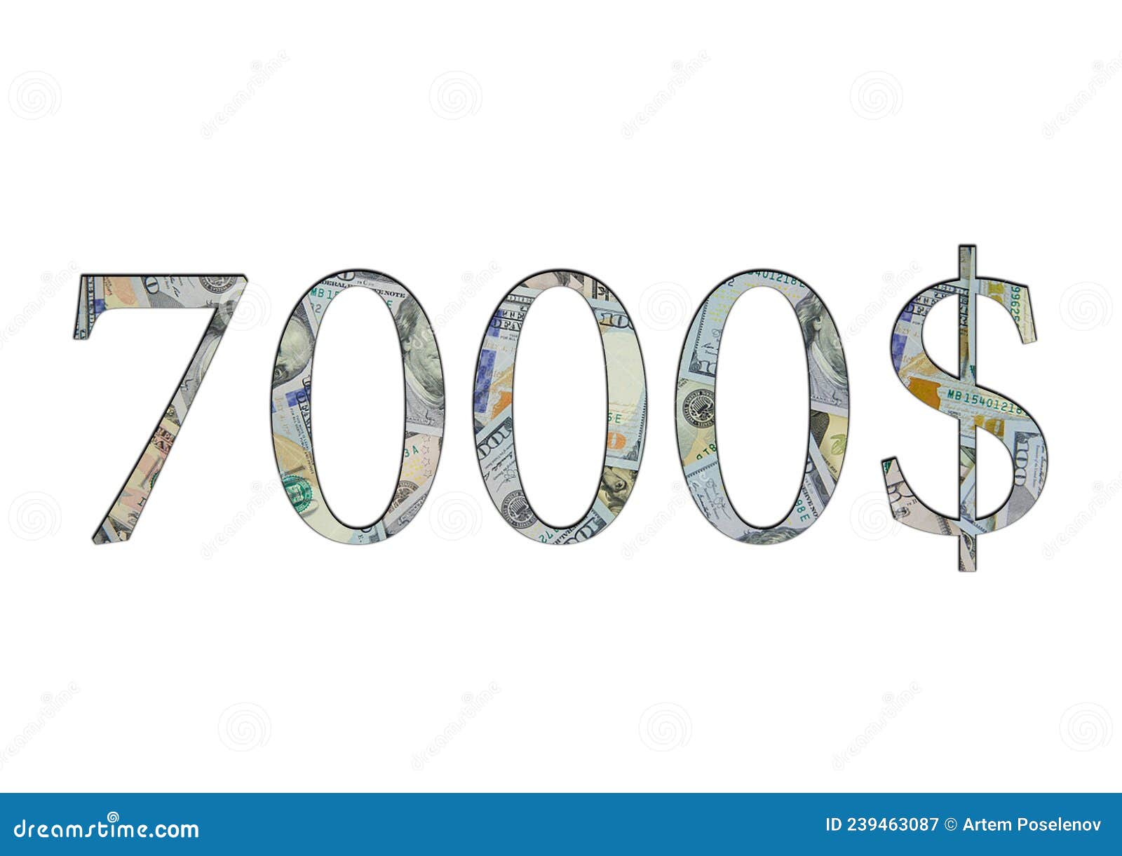 $ 7000. Us Dollar Banknotes Stock Illustration - Illustration of money ...