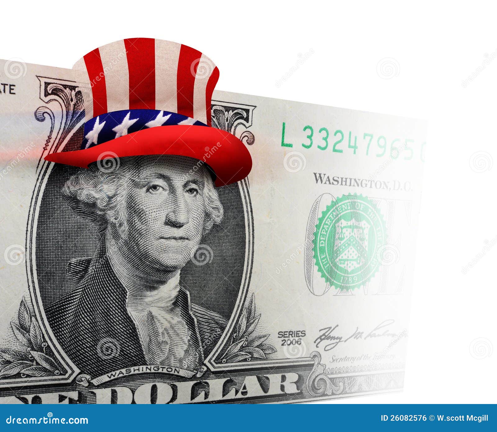 US Dollar Bill with Top Hat Stock Illustration - Illustration of ...