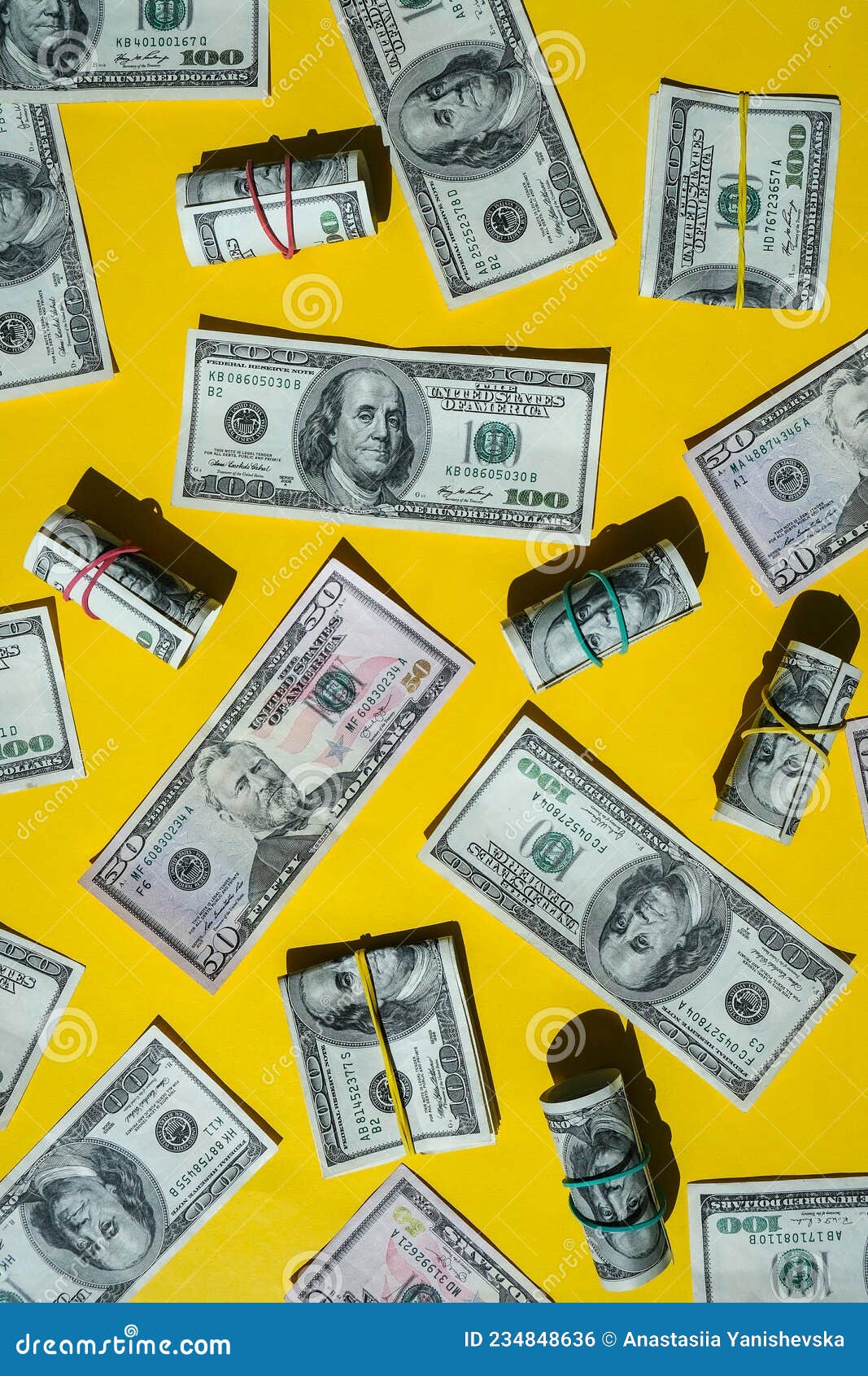 Us Dollar Bills are Creative Layout. Business Concept, Development ...