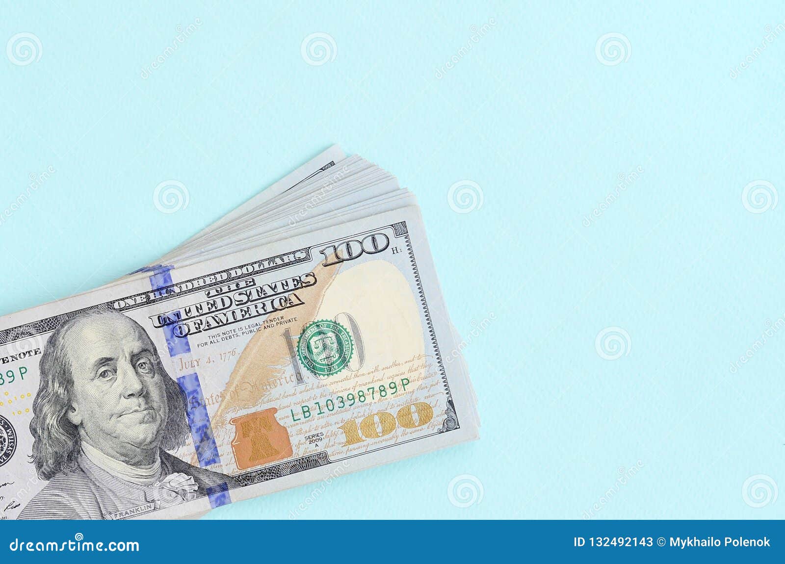US Dollar Bills of a New Design with a Blue Stripe in the Middle is ...