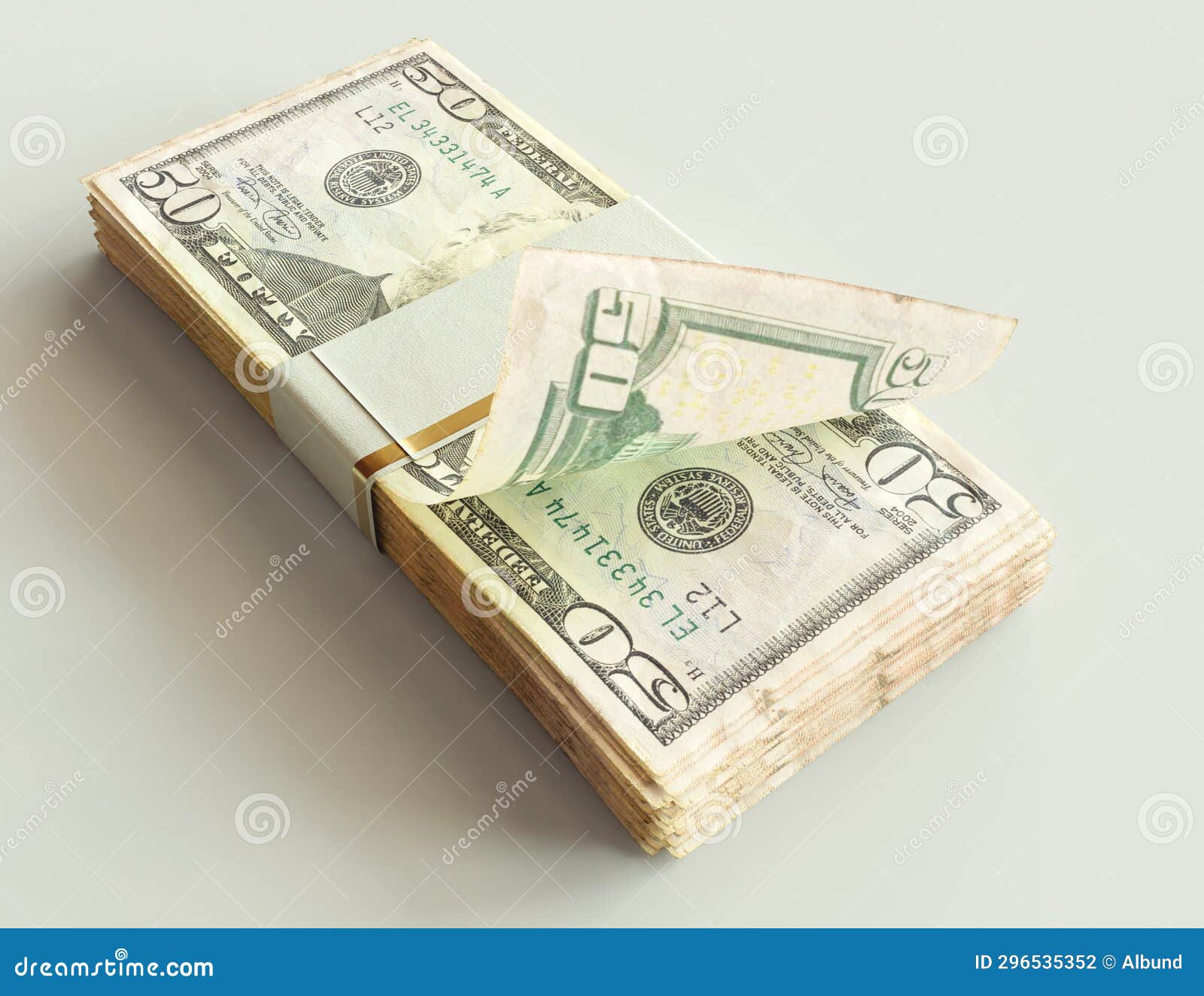 US Dollar Cash Note Wad stock illustration. Illustration of bills ...