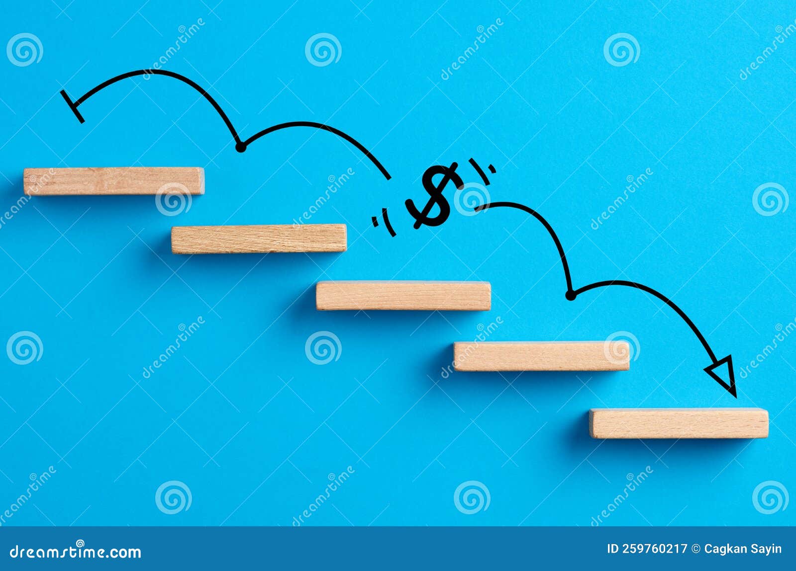 US Dollar Currency Falls Down. Decrease in Exchange Rate, Devaluation ...