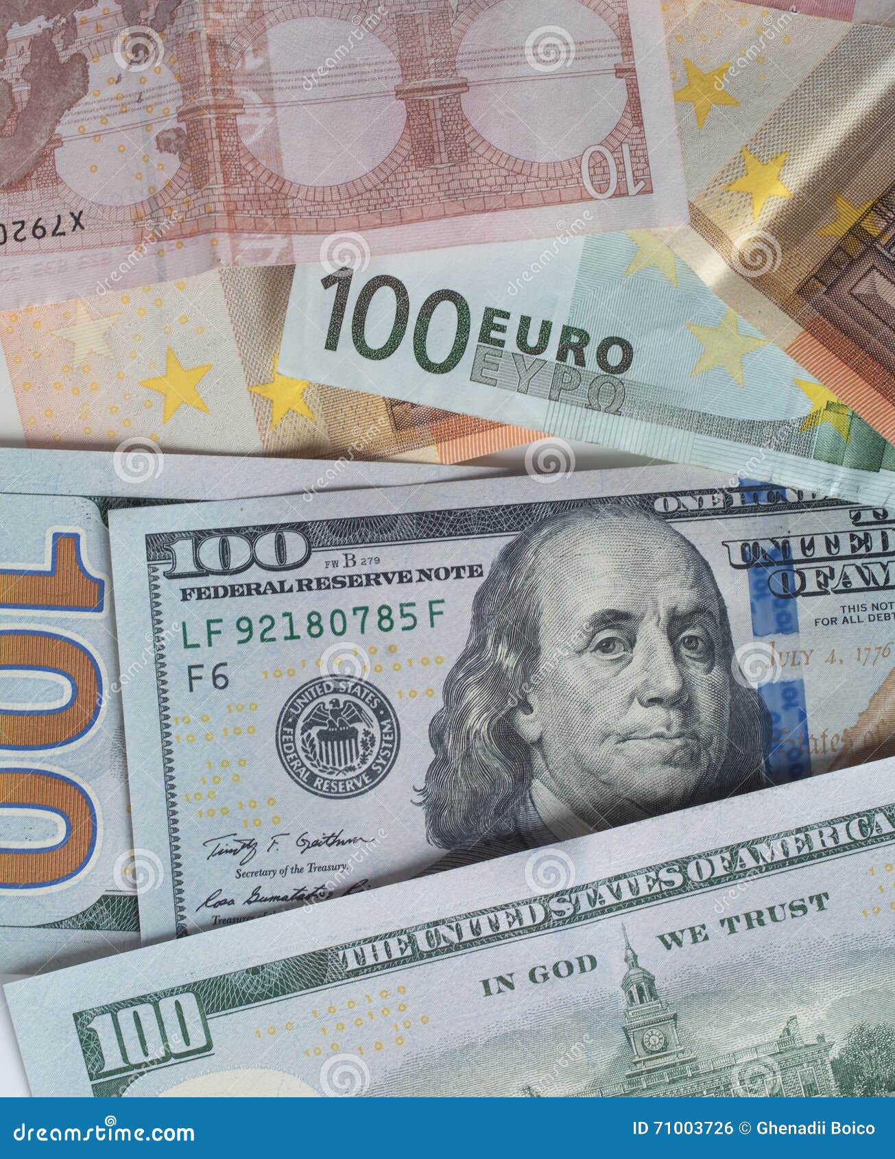 US Dollar and Euro stock photo. Image of appreciation - 71003726