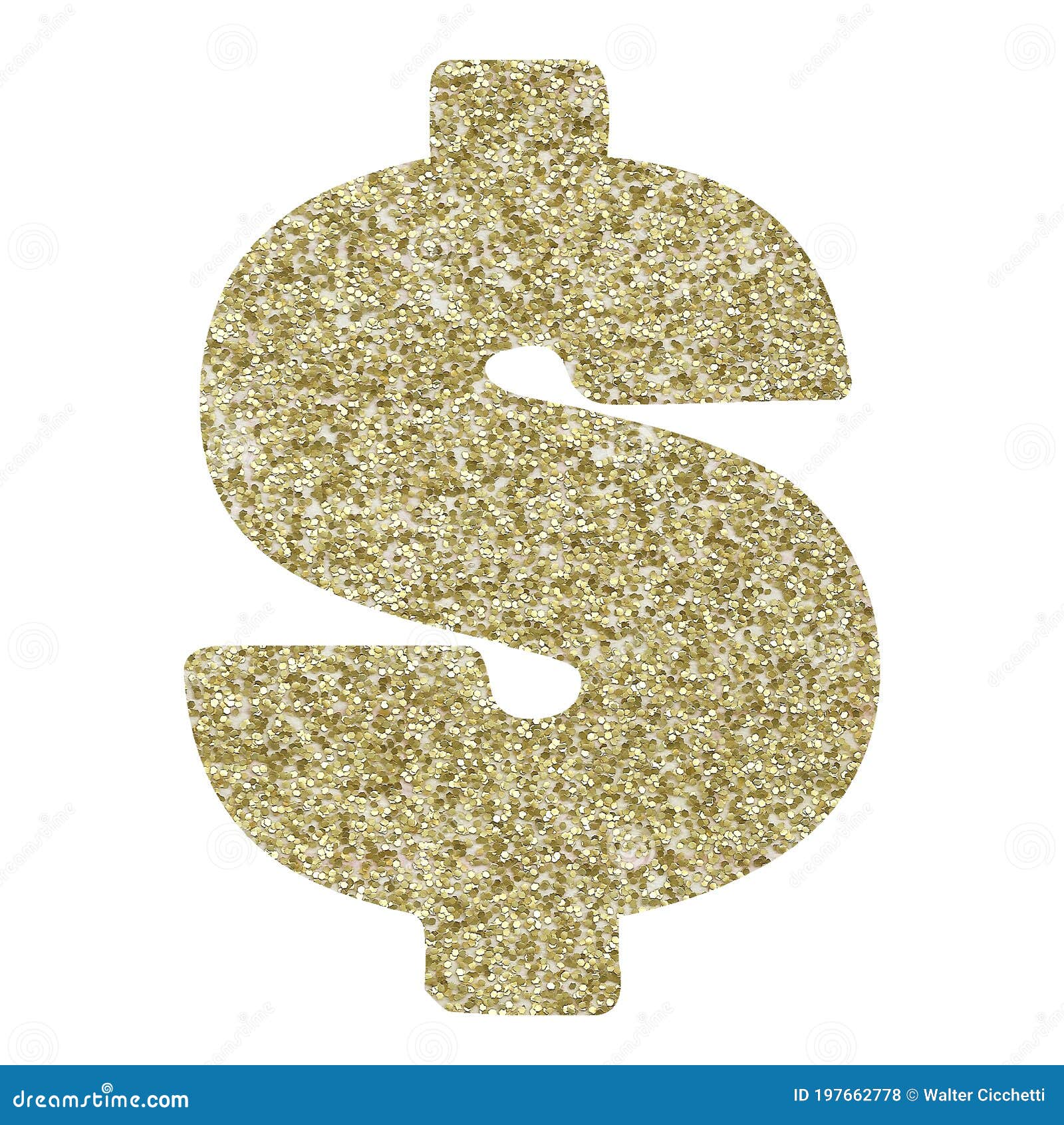 US Dollar Gold Glitter on White Background Stock Photo - Image of white ...