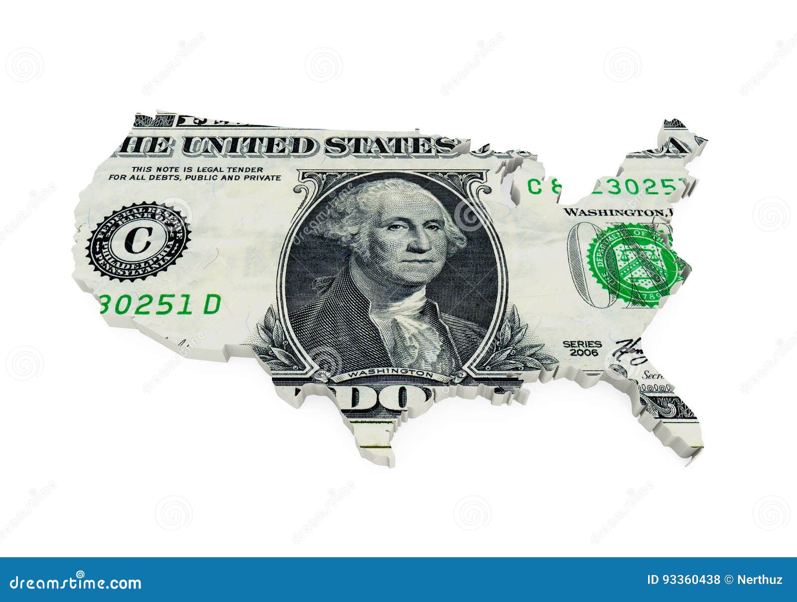US Dollar Map Isolated stock illustration. Illustration of government ...