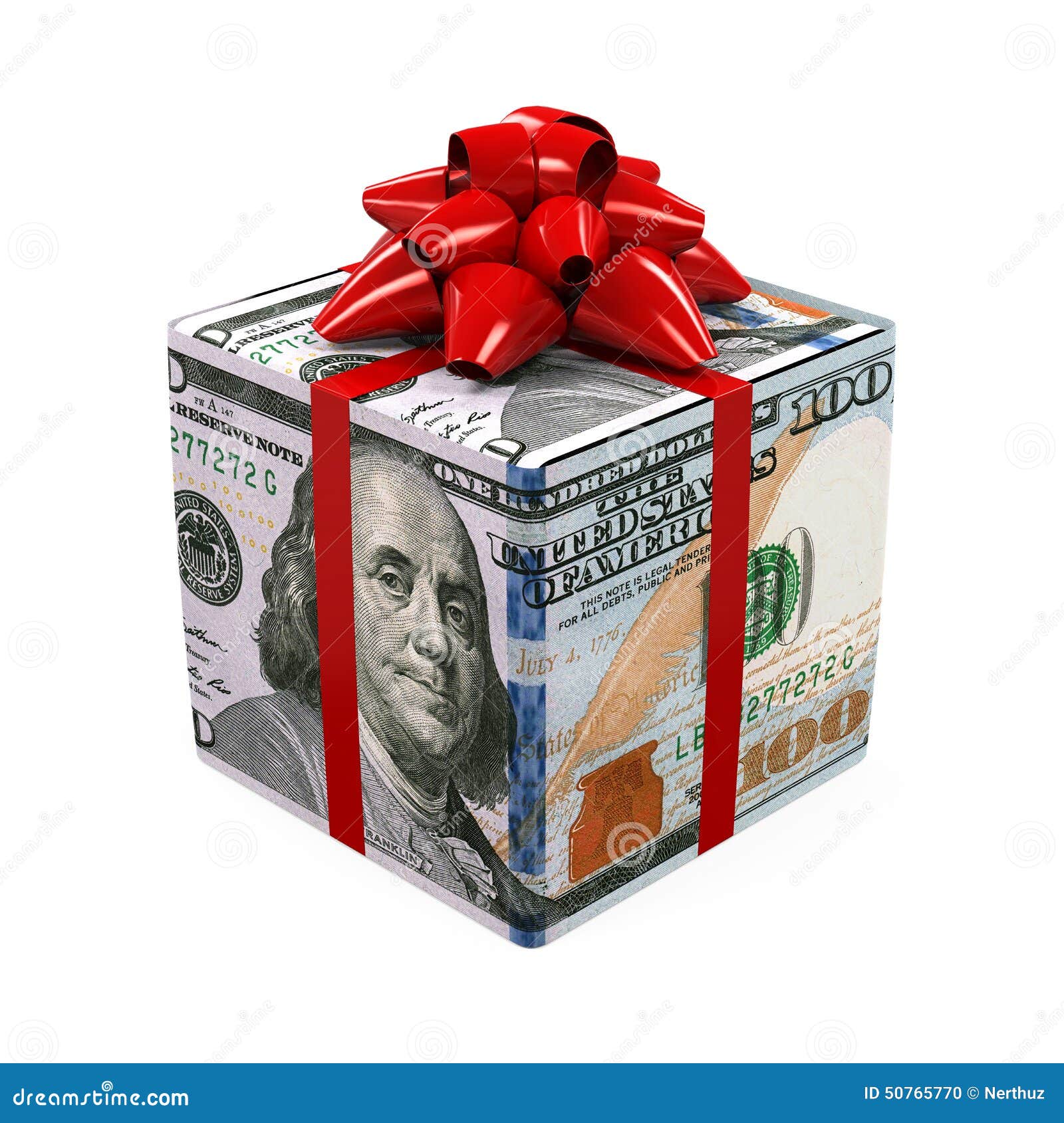 US Dollar Money Gift Box stock illustration. Illustration of isolated ...