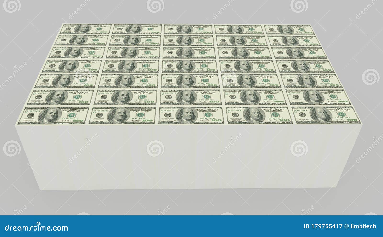 US Dollar Money Stack 3d Illustration Stock Illustration - Illustration ...