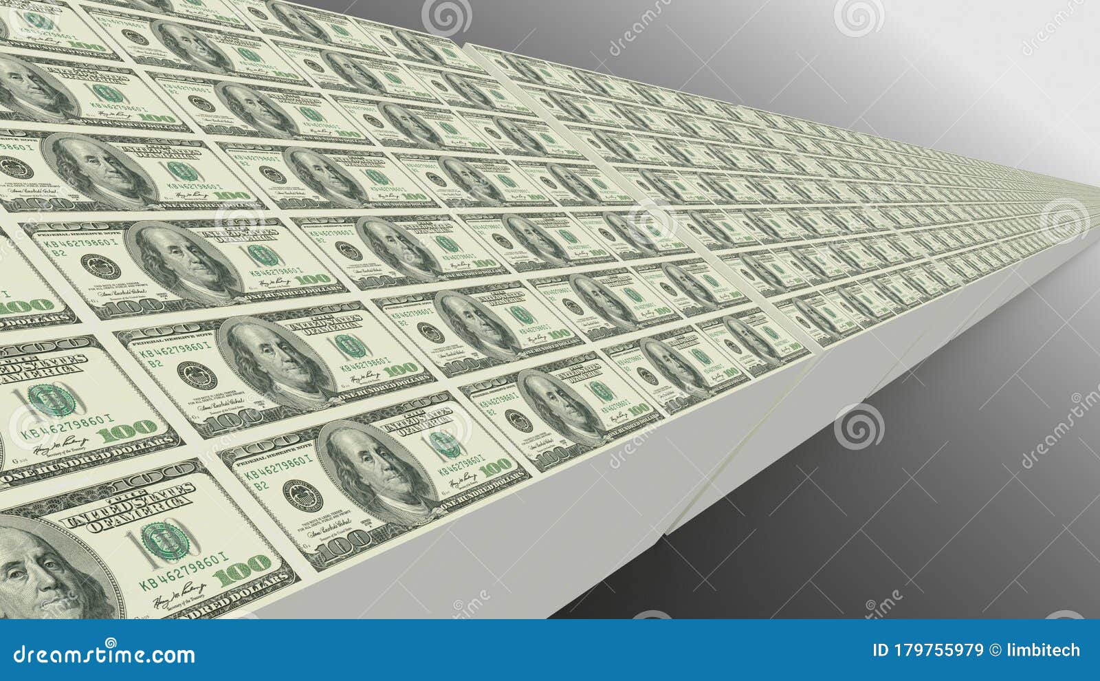 US Dollar Money Stack 3d Illustration Stock Illustration - Illustration ...