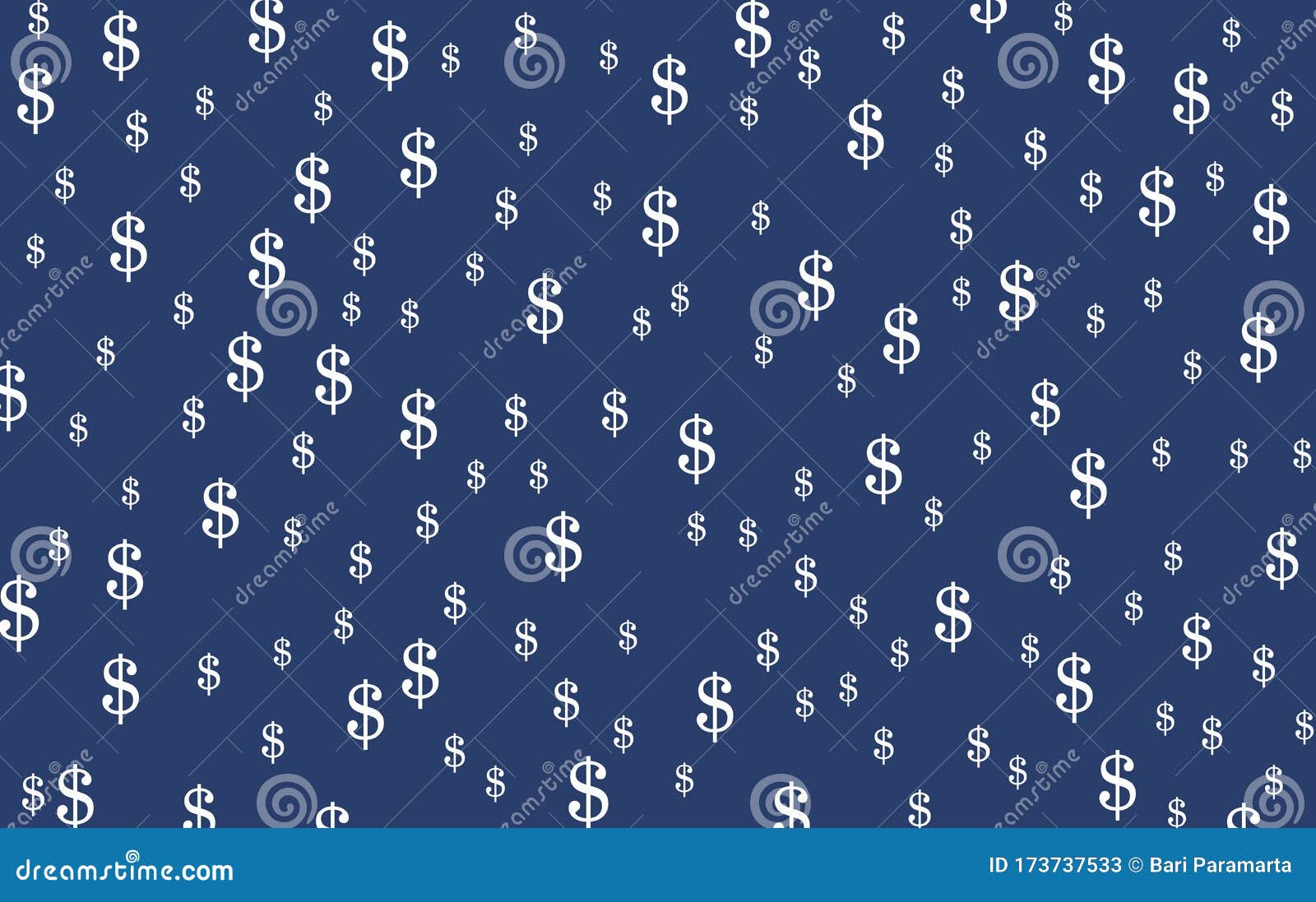 US Dollar Pattern Motif on the Dark Blue Background Stock Illustration ...