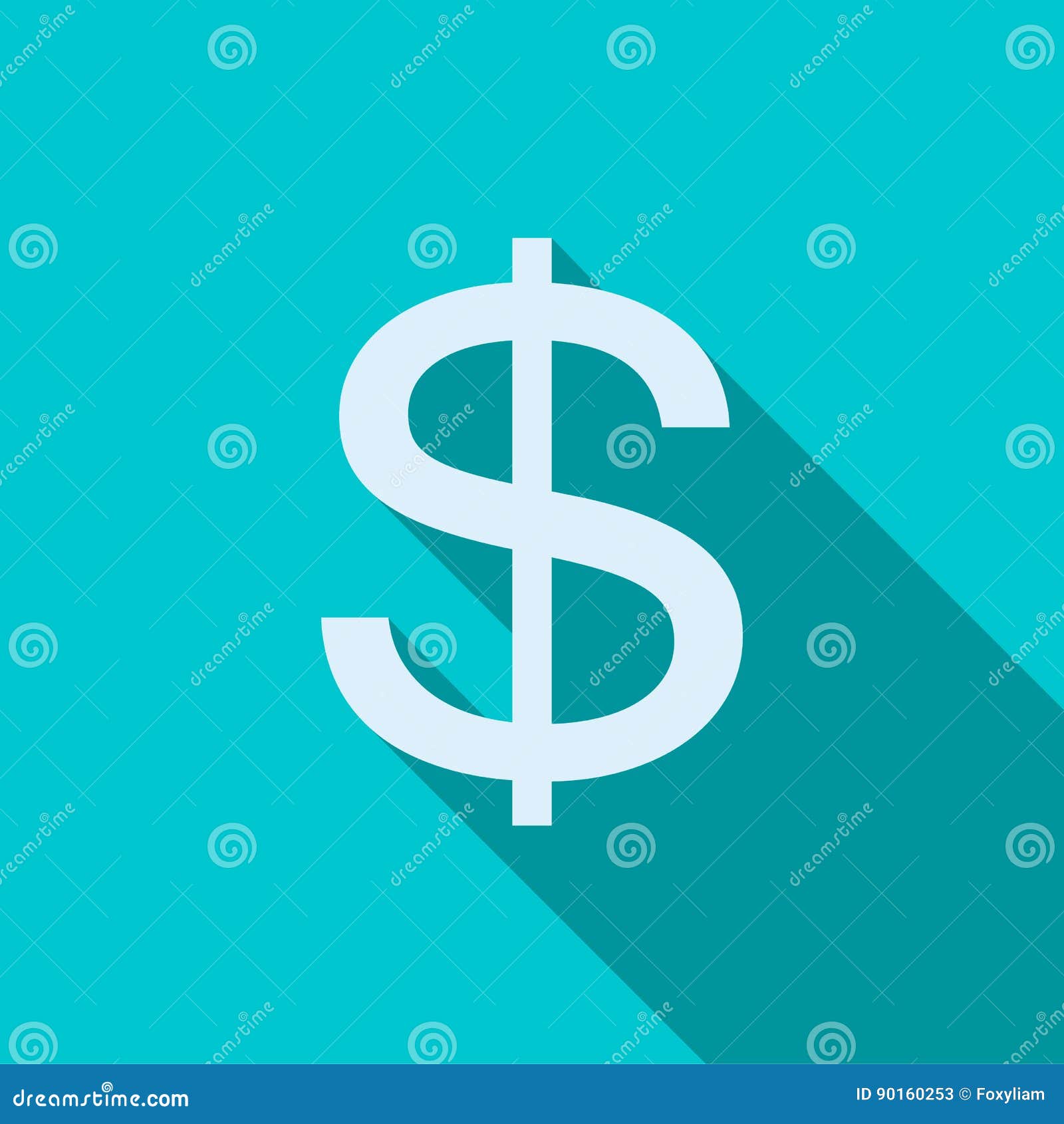 US Dollar Sign Icon in Flat Style Stock Vector - Illustration of sign ...