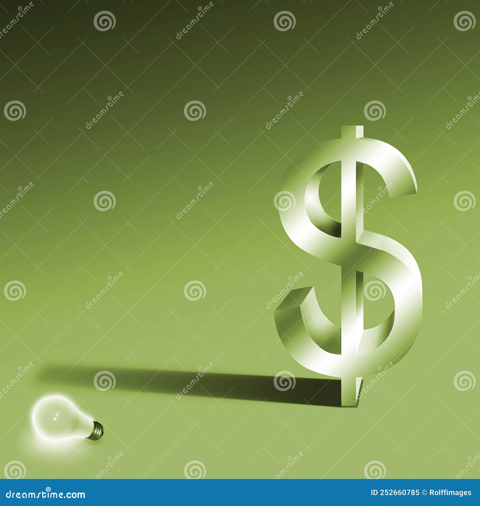 US Dollar Sign and Lightbulb Stock Illustration - Illustration of ...
