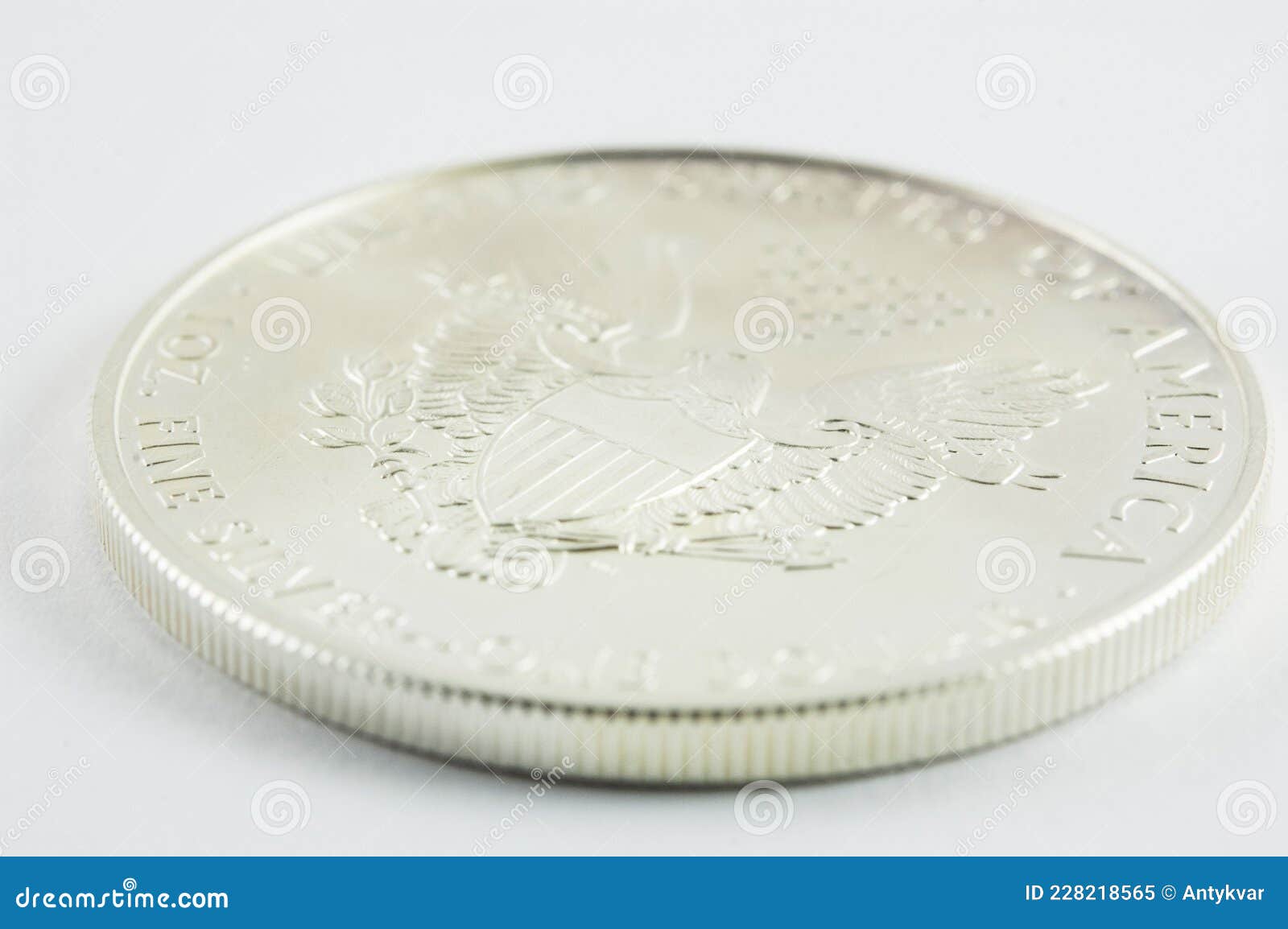 US dollar silver coin stock image. Image of cash, bank - 228218565