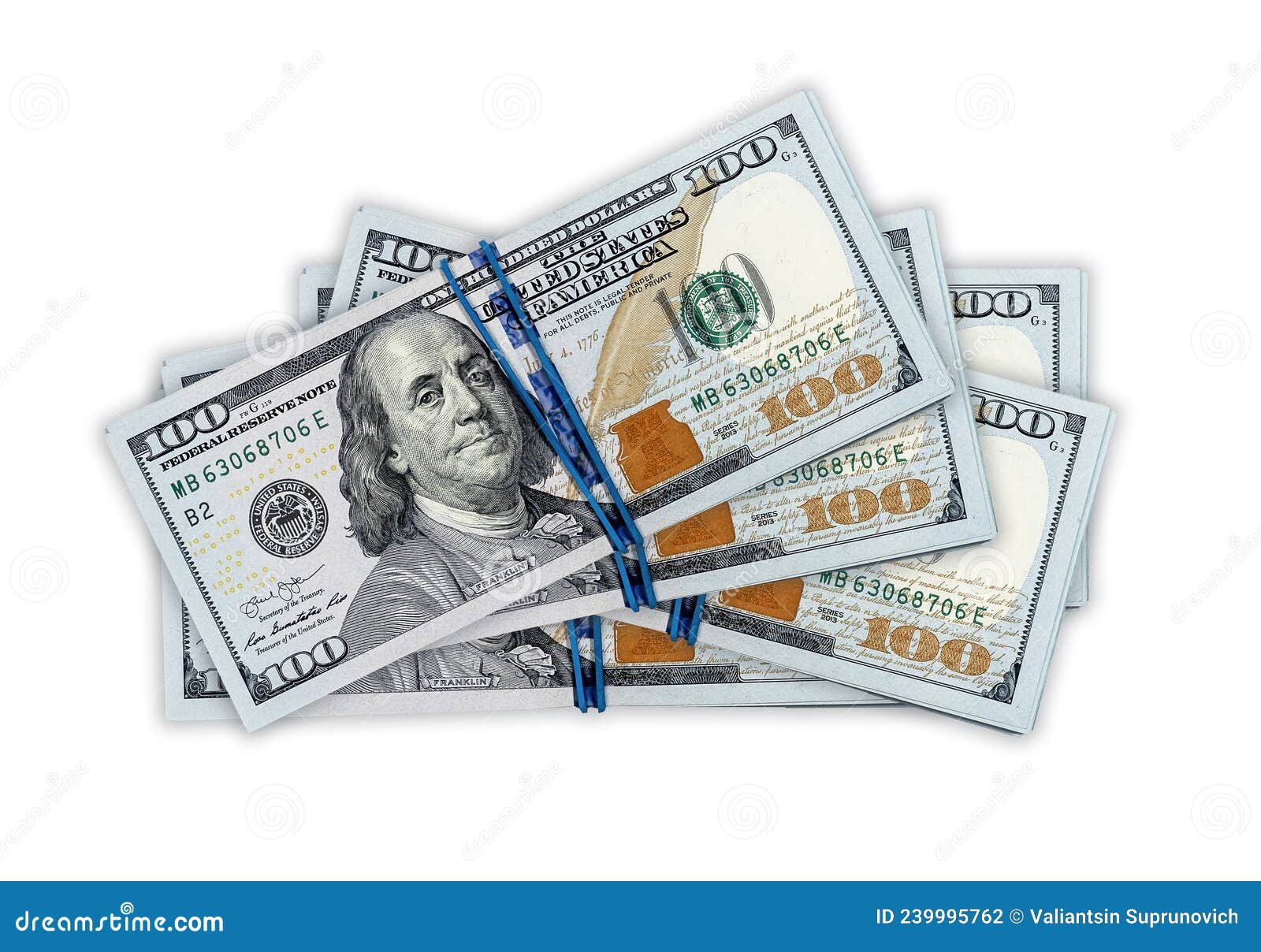 US Dollar Stacks Isolated on White Background Stock Photo - Image of ...