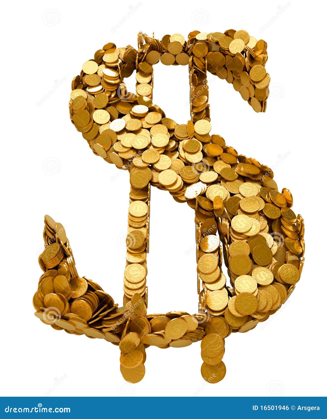 US Dollar Symbol Assembled with Coins Stock Illustration - Illustration ...