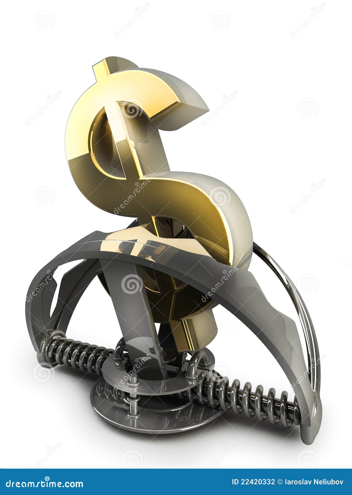 Man In Dollar Trap Stock Image | CartoonDealer.com #96558817