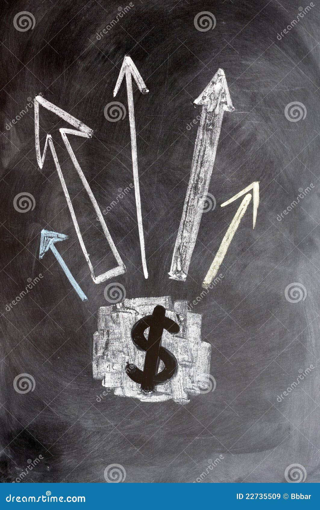 US Dollar Symbol with Up Arrows Stock Image - Image of business, board ...