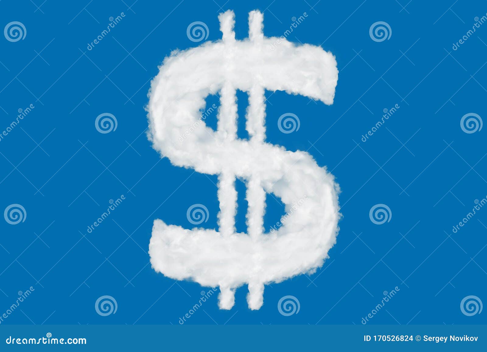 US Dollar USA, USD Shape Element of Clouds on Blue Stock Photo - Image ...