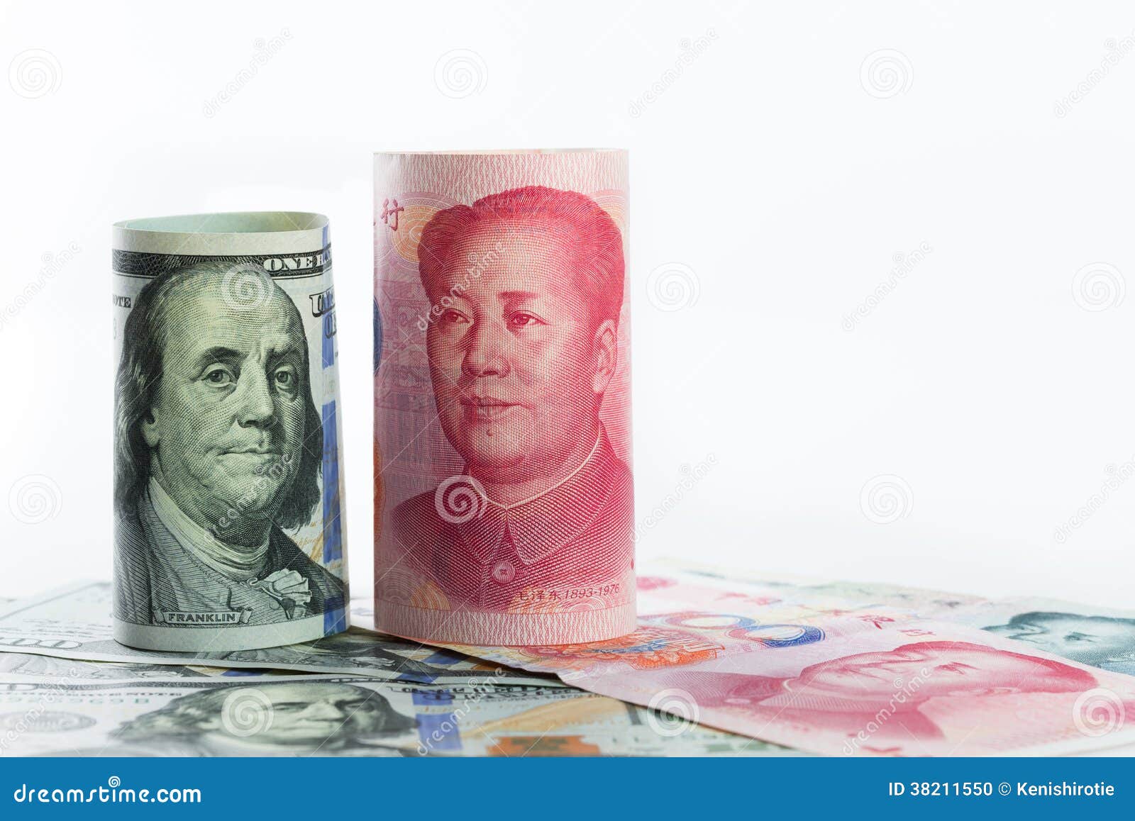 US Dollar Versus China Yuan Stock Photo - Image of notes, commerce ...